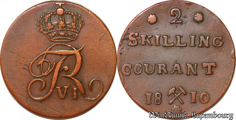 T6982 Norway 2 Skilling Courant Friedrich VI 1810 ->M Offer - Millenium ...