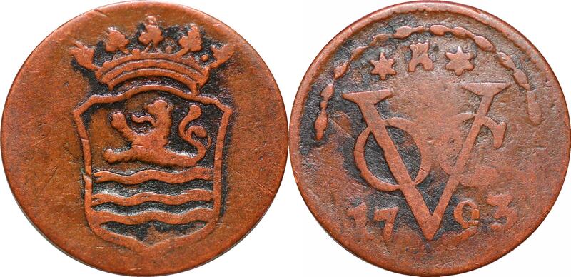 P0270 Netherlands East Indies Indonesia 1 Duit Voc 1793 -> Mak ...