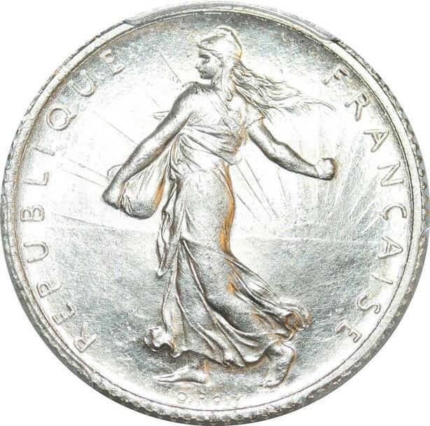 P2269 Rare France 1 Franc Semeuse 1901 PCGS MS63 Argent Silver ...