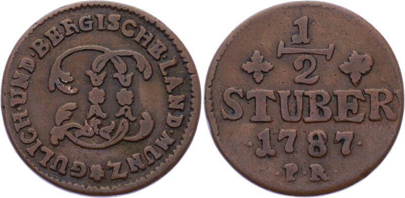 O3062 Germany Julich Berg 1/2 Stuber Karl Theodor 1787 PR KM ...