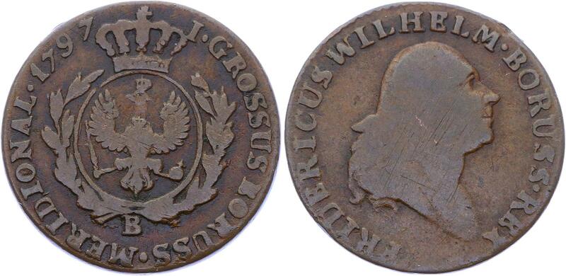 O3098 Poland Prussia 1 Grossus Friedrich Wilhelm II 1797 B ->M ...