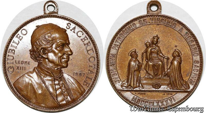 S9151 Medaglia Medal Papal Vatican Pope Leone XIII 1887 Guibil ...